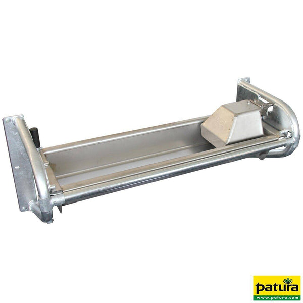 Flat swivel trough 2.0 m - capacity 75 l for wall mounting, stainless