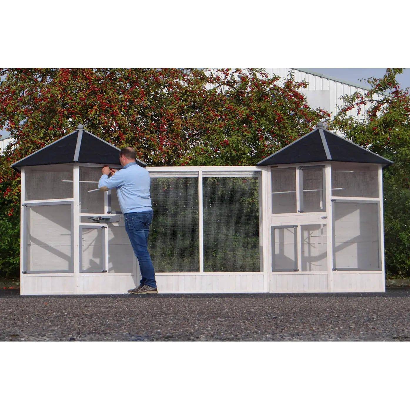 Billa bird aviary with double shelter - Large, safe, practical